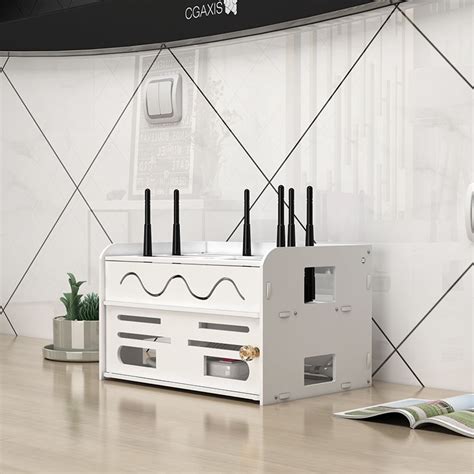 TỦ Wifi Treo Tường Kệ Wifi để Bàn Kx57 Bằng Ván Pvc Màu Trắng Sang Trọng ĐẦy DỦ PhỤ KiỆn Treo