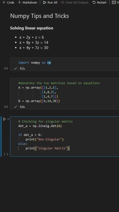 Numpy Solve Linear Equations Youtube