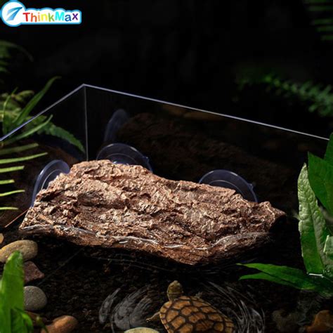 Turtle Drying Platform Simulation Rock Tree Bark Floating Hide Caves