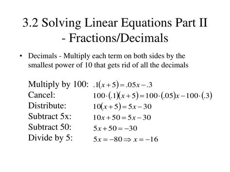 Ppt 31 Solving Linear Equations Part I Powerpoint Presentation Free Download Id3177563