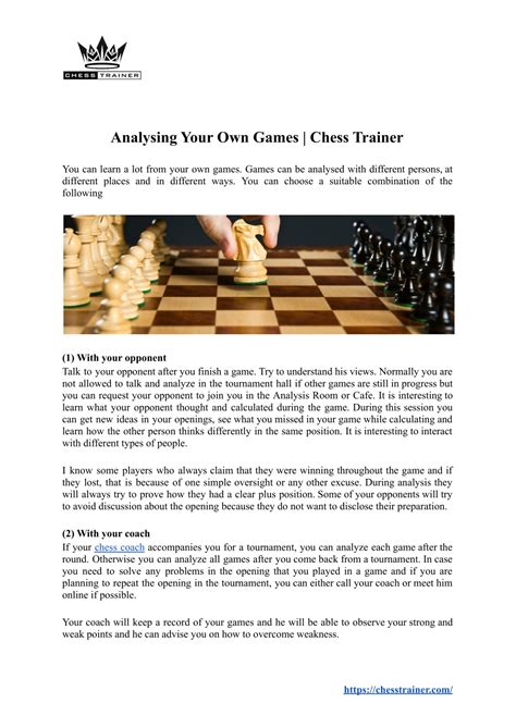 Ppt Analysing Your Own Games Chess Trainer Powerpoint Presentation
