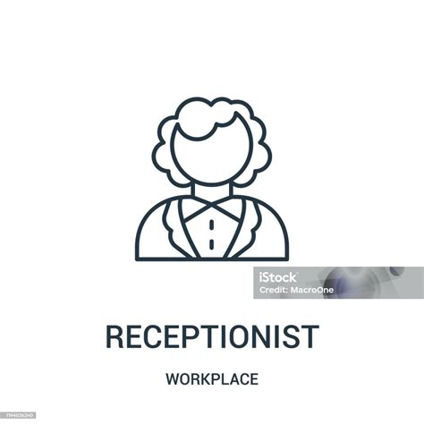 Vetores De Vetor Do Ícone Do Recepcionista Da Coleção Do Workplace