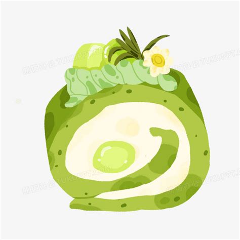 扁平风精致抹茶蛋糕卷元素png图片素材下载扁平png熊猫办公