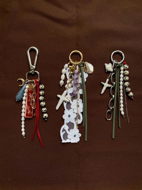 Брелок на сумку Обвес на сумку Бусы для сумки из натуральных камней Брелок карабин Diy Bag