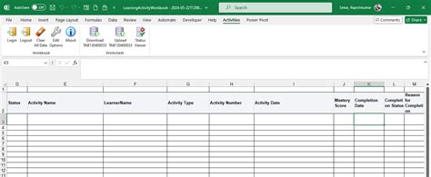 Edit Learning Activities In A Spreadsheet Issue — Cloud Customer Connect