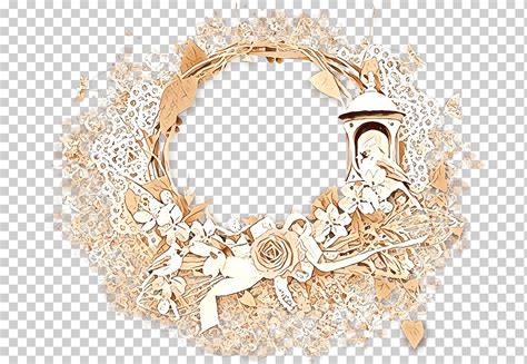 ตกแต่งคริสต์มาส การ์ตูน เครื่องประดับแฟชั่น พวงหรีด สีเบจ