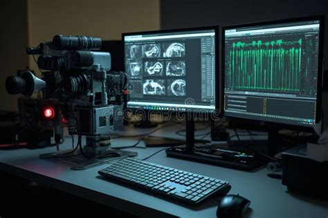 Modern Control Room With Multiple Screens Displaying Real Time