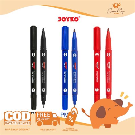 Jual Joyko Spidol Permanent Marker Pm 31~33 Spidol Permanen Dual Tip Murah Berkualitas