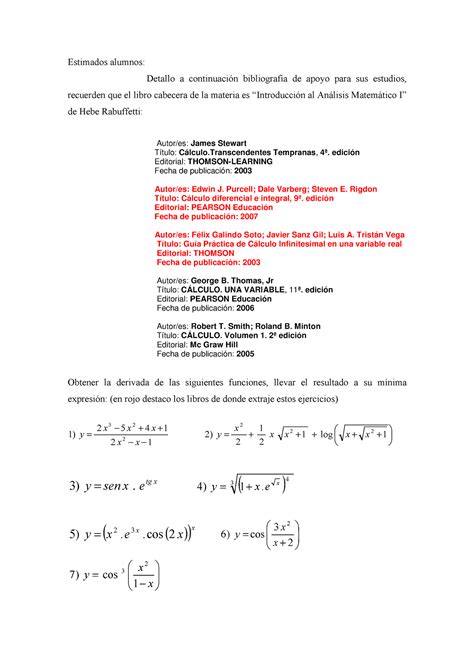 Ejercicios De Derivadas Studocu