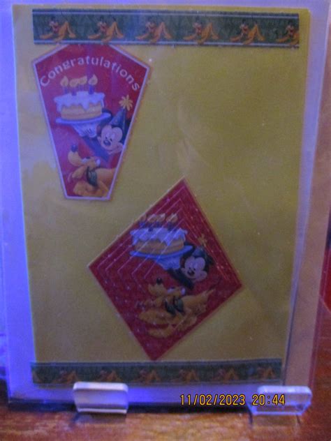 Congratulations Mickey Mouse Card Folksy