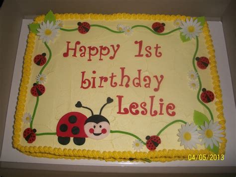 Ladybug Daisy Sheet Cake