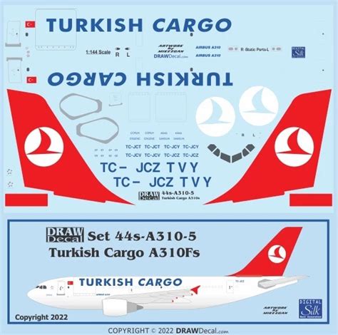Airbus A310f Turkish Cargo Draw Decal 44 A310 05