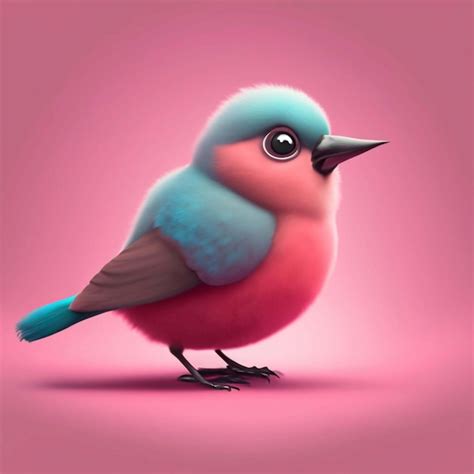 Premium Ai Image Person Cartoon Bird Closeup Blue Yellow Beak Cute
