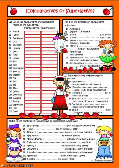 Ficha Interactiva De Comparative Adjectives Para Th Grade Puedes Hot