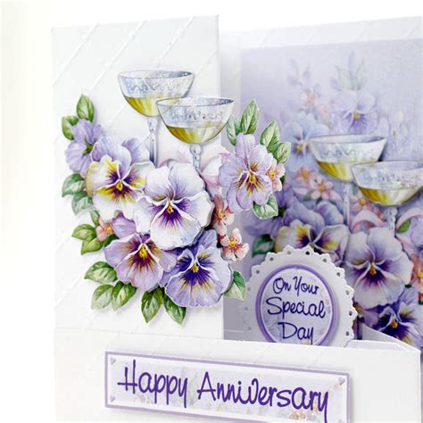 Die Cut Decoupage Champagne And Violets Pack Of 3 — Katy Sue Designs