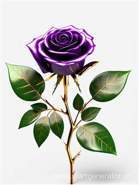 Vibrant Realistic Purple And Gold Rose In 8k Hd With Fresh Lush Green