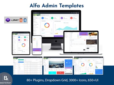 Responsive Admin Dashboard Template With Dashboard Ui Kit Alfa