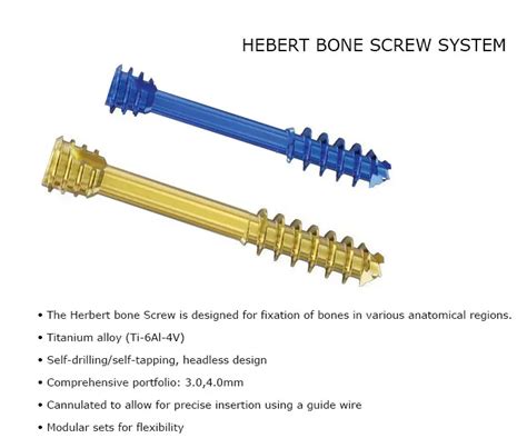 Herbert Bone Screw Cannulated Compression Headless Screw Orthopedic