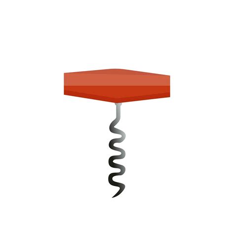 Corkscrew Vector Illustration With Vintage Style Colorful Clip Art