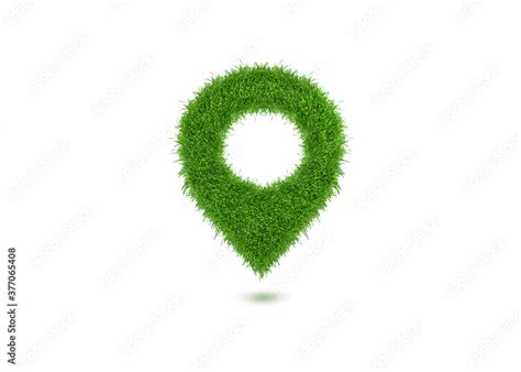 Green Location Symbol Of Pin Green Grass Shape On Location Pin Concept