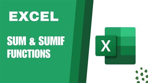 How To Use Sum And Sumif Functions In Excel Youtube