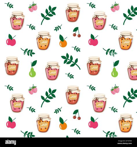 Fresh Fruits Homemade Jam Stock Vector Images Alamy