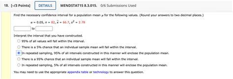 Solved Find The Necessary Confidence Interval For A