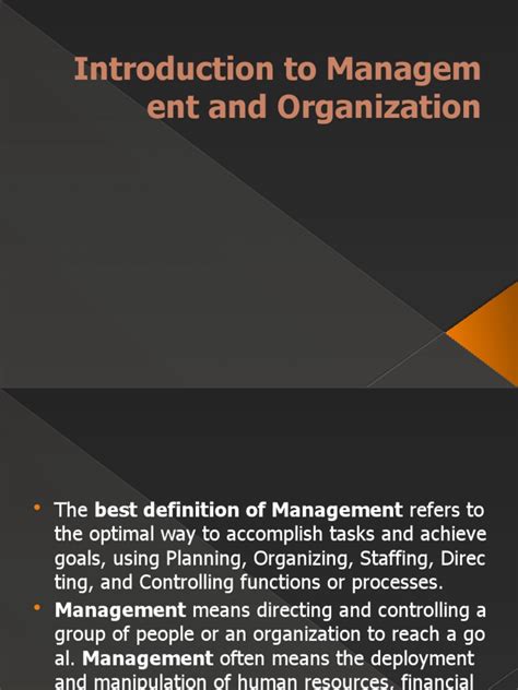Ch1 - Introduction To Management and Organization | PDF | Human ...
