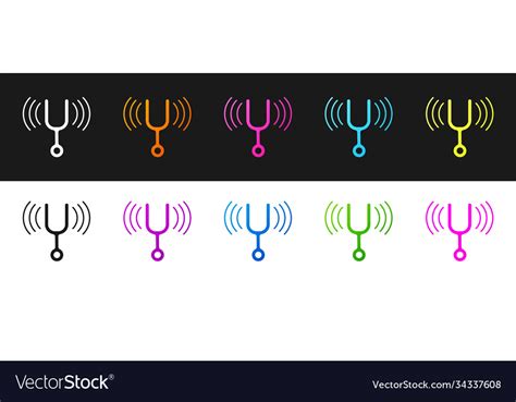 Set Musical Tuning Fork For Tuning Musical Vector Image