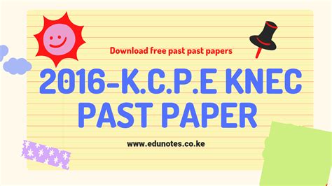 K C P E KNEC PAST PAPER 2016 EDU NOTES