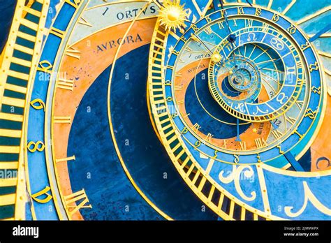 Droste Effect Background Based On Prague Astronomical Clock Abstract
