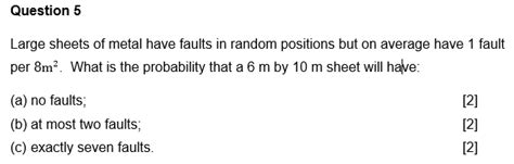 solved question 5 large sheets of metal have faults in