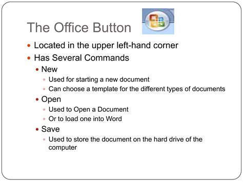 Microsoft Office Word 2007 Lesson 1 PPT