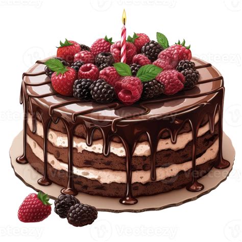 Ai Generated Chocolate Cake With Raspberries And Rich Chocolate Icing