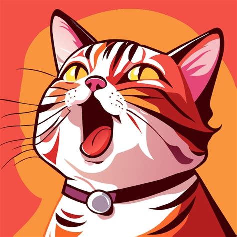 Premium Photo Pretty Cat With Open Mouth Showing Teeht Vector Illustration