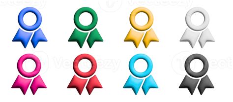 Ribbon Icon Set Colorful Symbols Graphic Elements 17185398 Png