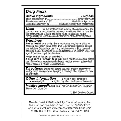 Forces Of Nature Wart Control Extra Strength 014 Ounces Ebay