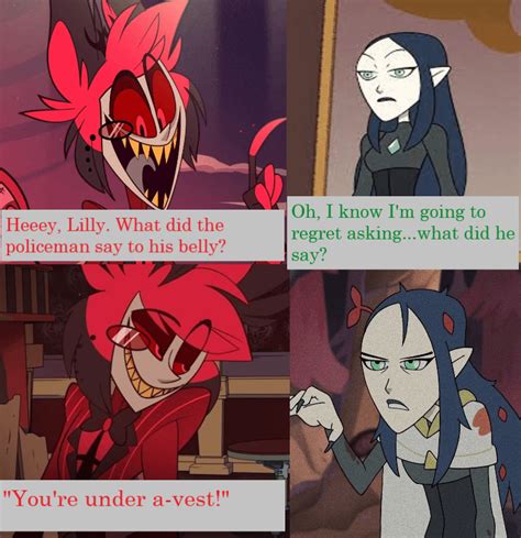 My First Attempt At An Alastor Dad Joke Meme Featuring Lilith From