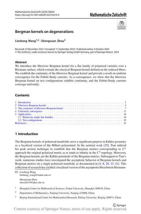 Bergman Kernels On Degenerations