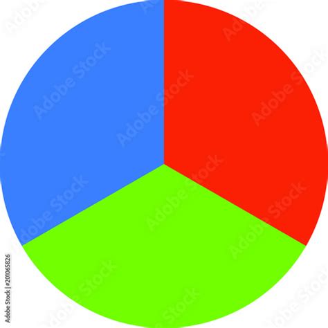 Colorful Pie Chart Divided Into Three Buy This Stock Vector And Explore Similar Vectors At