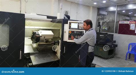 CNC Lathe Machine Operation Fanuc Controlled Editorial Stock Photo Image Of Machine