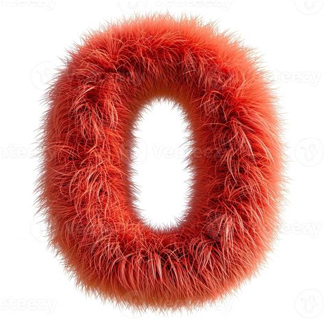 Ai Generated Vibrant Red Fluffy Zero Shape Furry Texture Visible