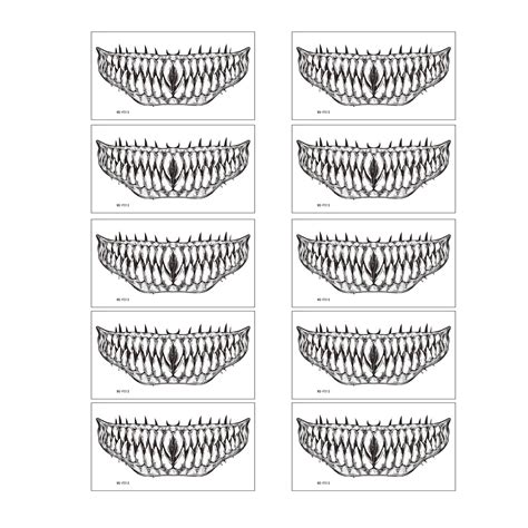 Paisley Tattoo Halloween Prank Makeup Temporary Tattoo Mouth Teeth