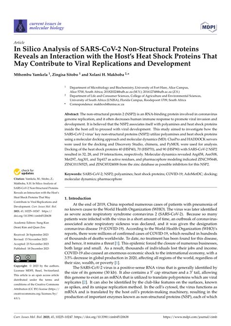 Pdf In Silico Analysis Of Sars Cov 2 Non Structural Proteins Reveals