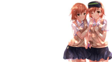 배경 화면 간단한 배경 애니메이션 소녀들 갈색 머리의 교복 치마 아이스크림 미사 카 미코토 검투사 아루 가학의 레일 건에 의류 복장 작은 입상 망가