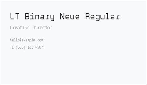Lt Binary Neue Regular Font Free Download Ttfotf