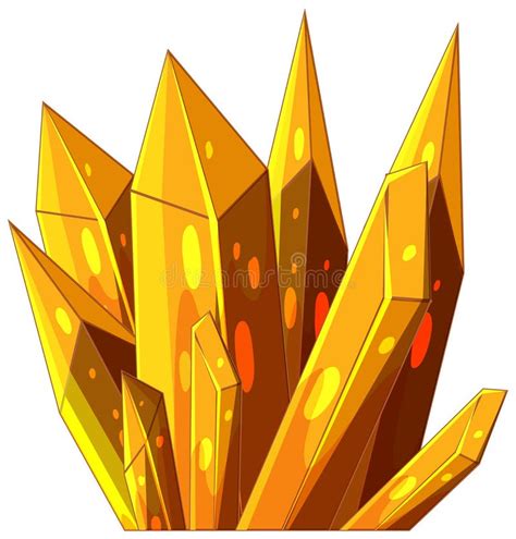 Cristal Jaune Dans Le Style Dessin Animé Illustration de Vecteur