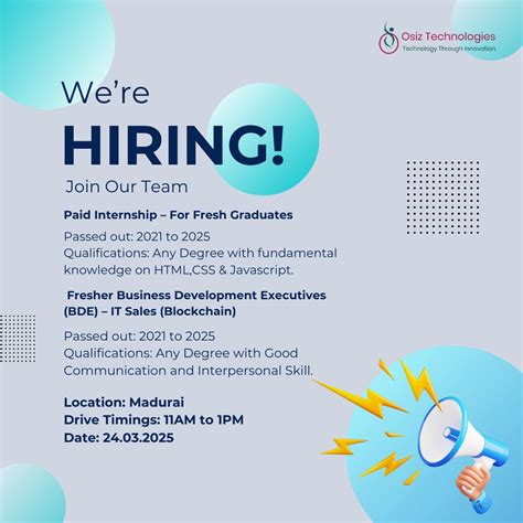 Hiringalert Osiz Freshers Osiz Technologies Private Limited 49