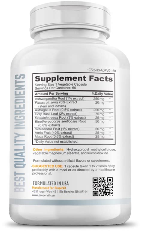 Natures Adaptogen Complex 60 Capsules Proper Vit
