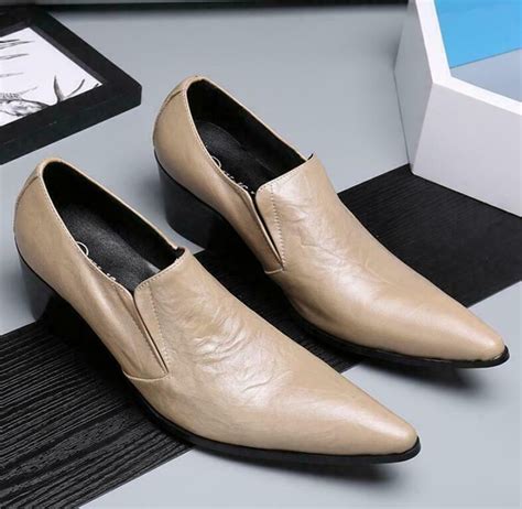 Metal Pointed Toe Mens Floral Leather Dress Shoes Formal Slip On Retro